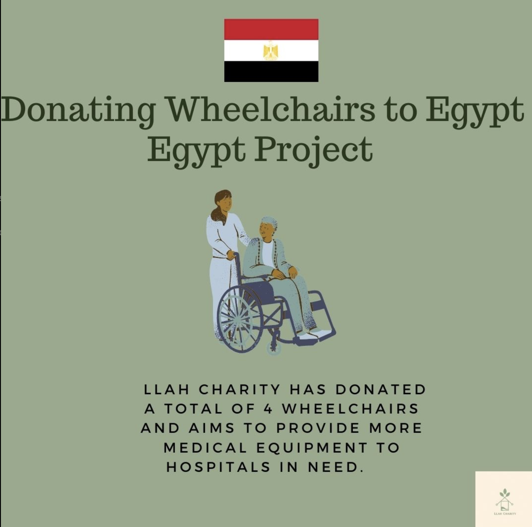 Egypt project: Medical care, Water dispensers, wheelchairs & Medical Supplies - Llah Charity